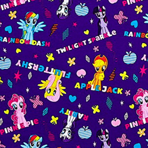 My Little Pony Purple Names Fabric | The Quilt Shop