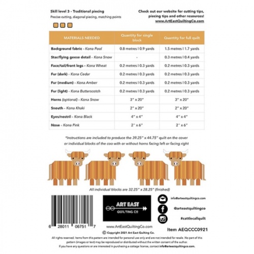 Cattle Call A Highland Coo Pattern Booklet | The Quilt Shop