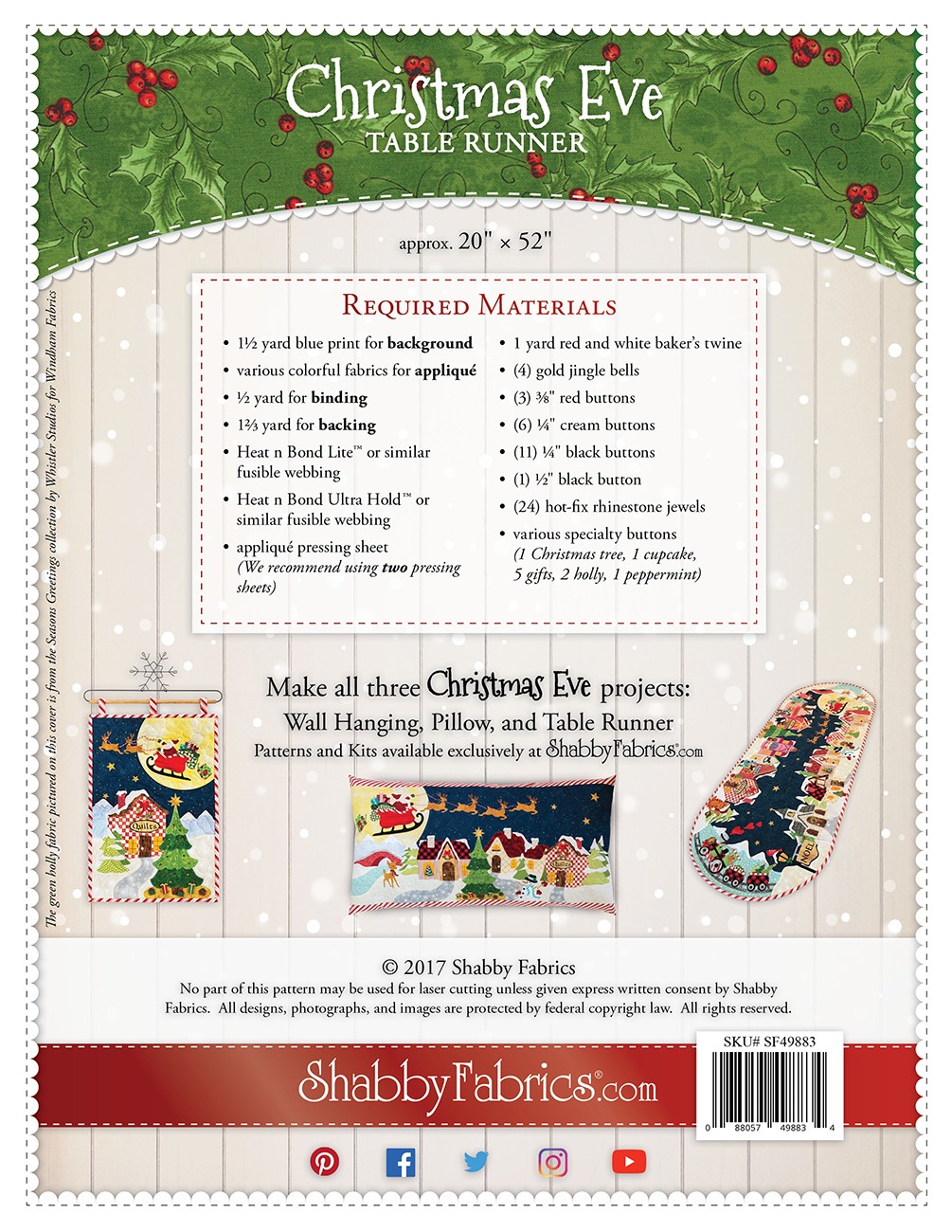 Christmas Eve Table Runner Pattern - The Quilt Shop