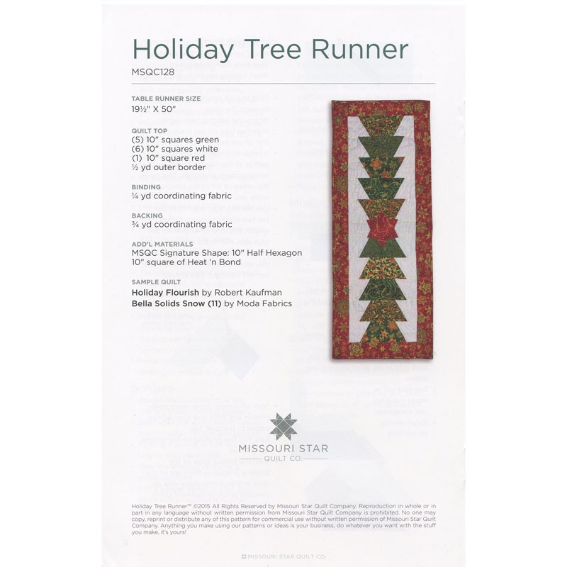 Missouri Star Holiday Tree Runner Pattern - The Quilt Shop