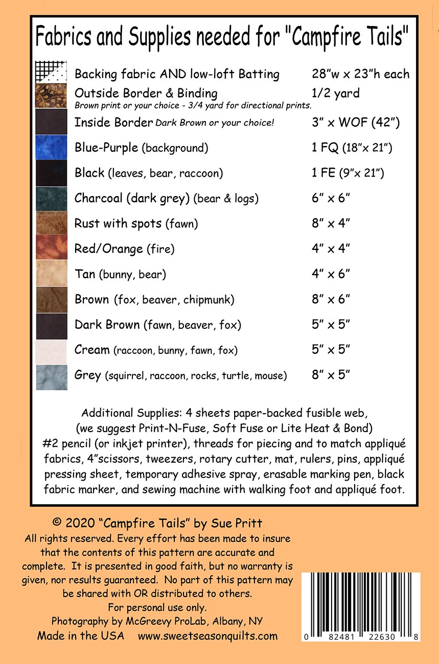 Campfire Tails Pattern - The Quilt Shop