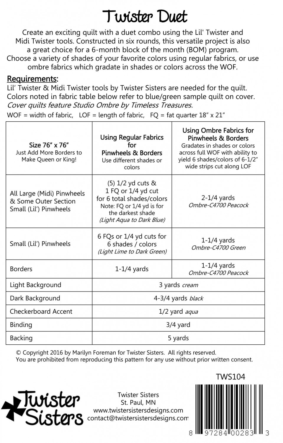 Twister Duet Quilt Pattern | The Quilt Shop