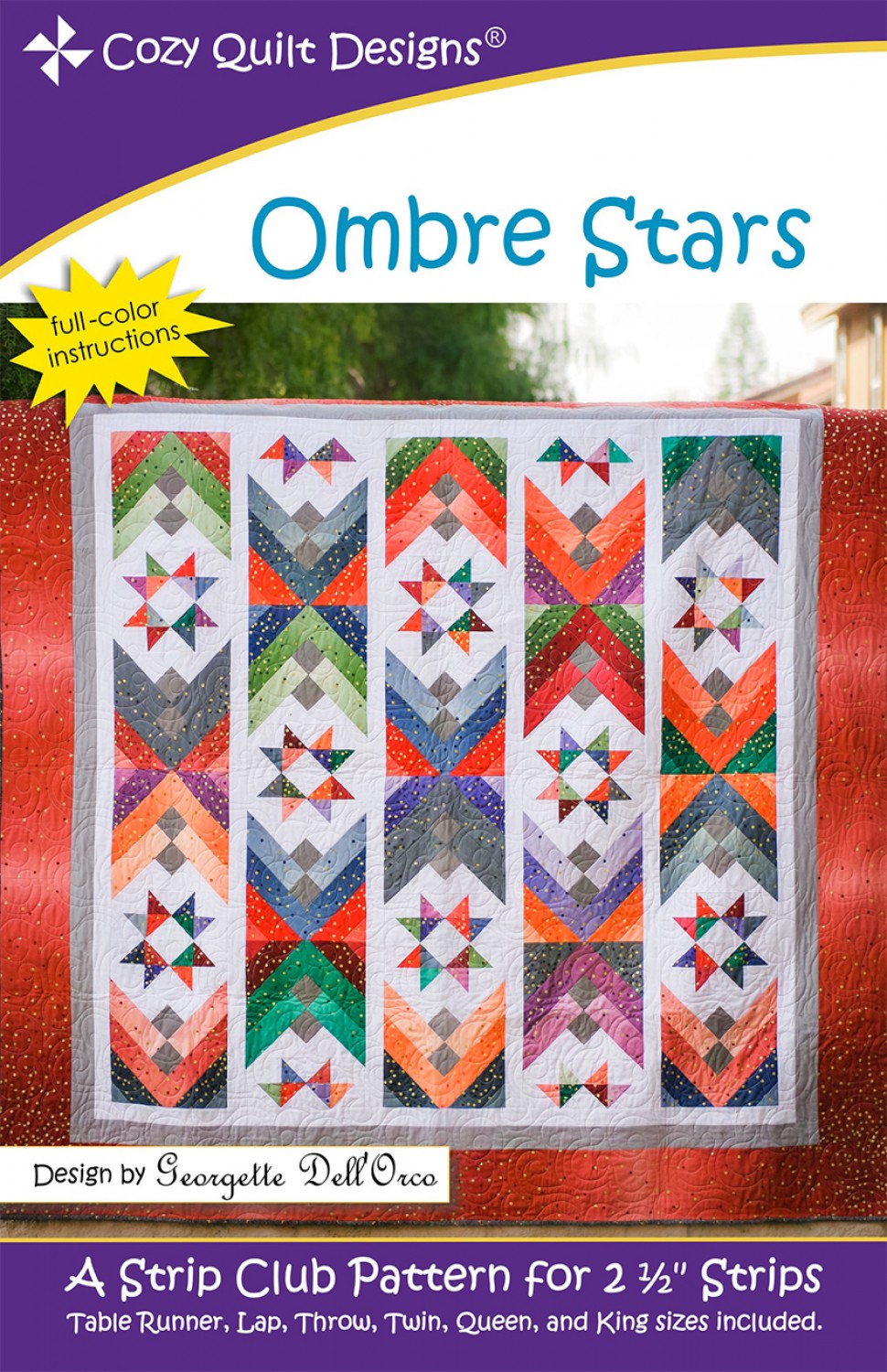 Cozy Quilt Designs Ombre Stars Quilt Pattern - The Quilt Shop