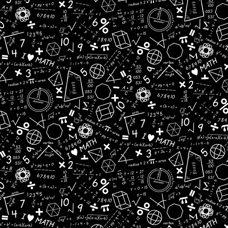 Black Maths Fabric | The Quilt Shop