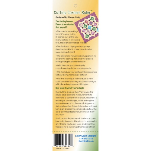 Cutting Corners Ruler By Cozy Quilt Designs - The Quilt Shop