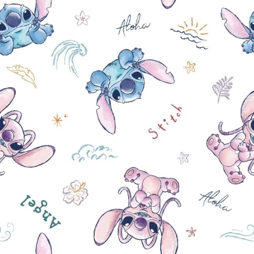 Lilo and Stitch Angel Watercolour Fabric - The Quilt Shop