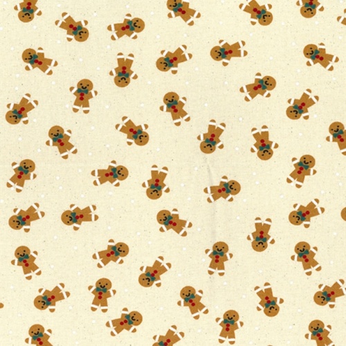 Cream Gingerbread Men - Christmas Fabric - John Louden - The Quilt Shop