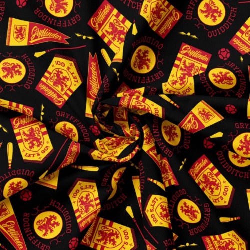 Gryffindor Banners Black - House Champions - Harry Potter Fabric - The ...