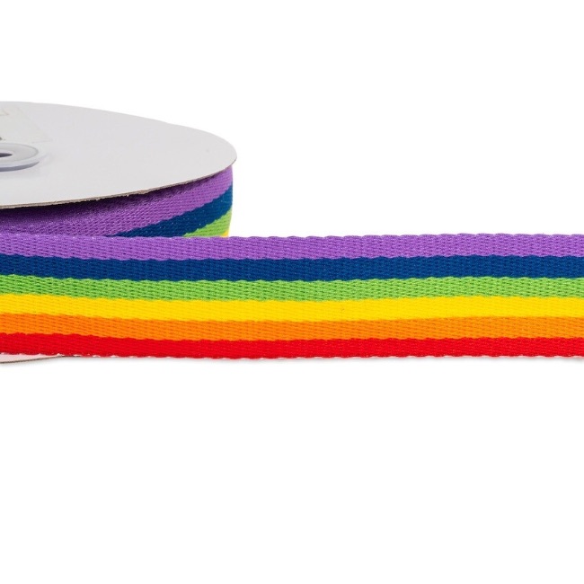 Rainbow Striped Webbing 38mm | The Quilt Shop