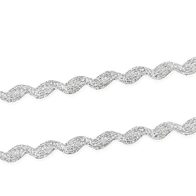 Silver Metallic Ric Rac 7mm - The Quilt Shop