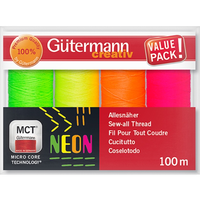 Sew-All - Neon Thread Set - Gutermann - The Quilt Shop