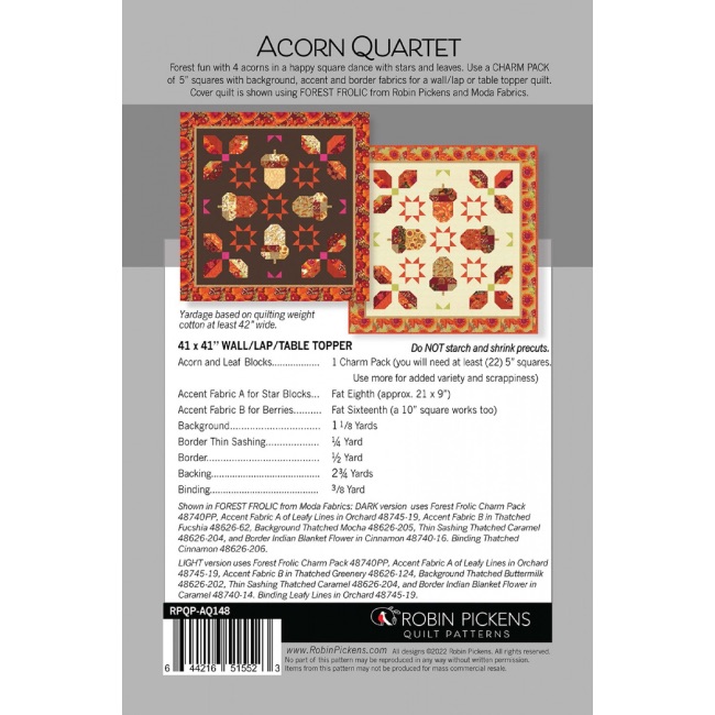 Acorn Quartet Quilt Pattern | The Quilt Shop