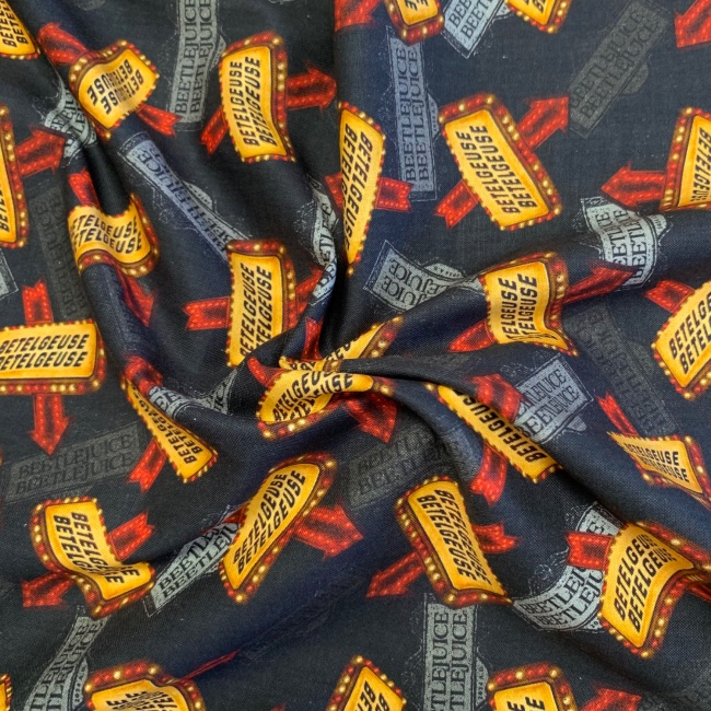 Betelgeuse Sign & Logo - Beetlejuice Beetlejuice Fabric - Half Metre ...