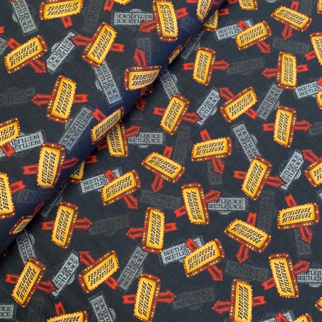 Betelgeuse Sign & Logo - Beetlejuice Beetlejuice Fabric - Half Metre ...