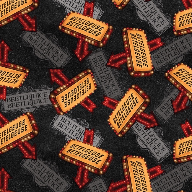 Betelgeuse Sign & Logo - Beetlejuice Beetlejuice Fabric - Half Metre ...