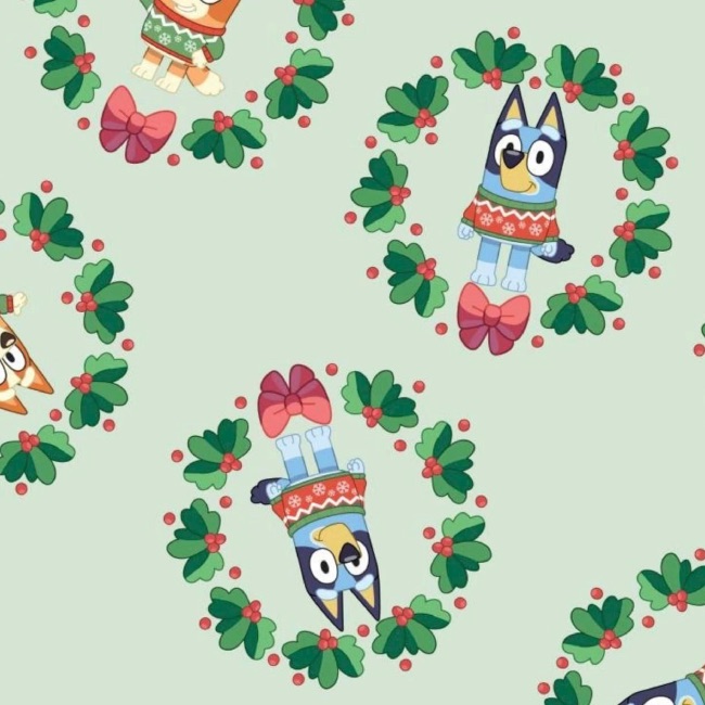 Bluey Wreaths - Disney Christmas Fabric | The Quilt Shop