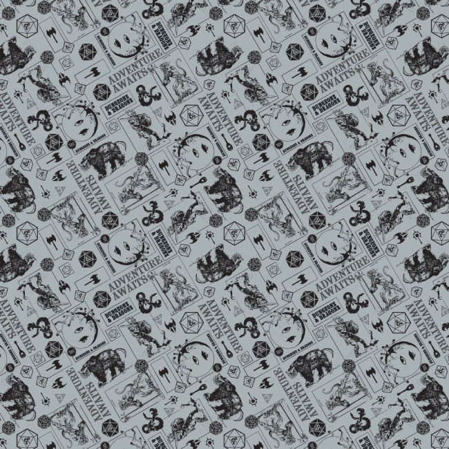 Classic Monsters Grey - Dungeons & Dragons Fabric - The Quilt Shop