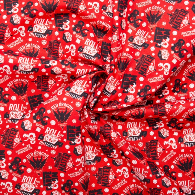 Red Roll For Initiative - Dungeons & Dragons Fabric | The Quilt Shop
