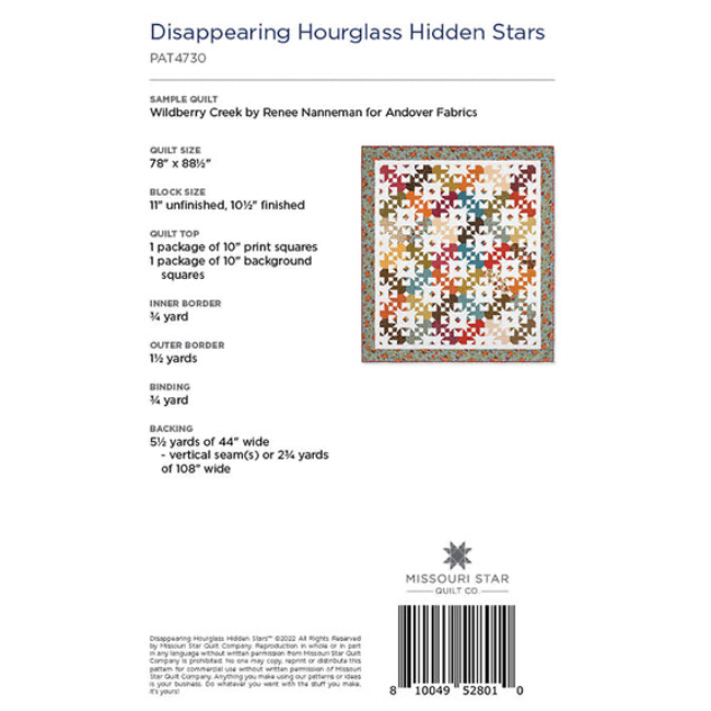 Missouri Star - Disappearing Hourglass Hidden Stars - Quilt Pattern ...