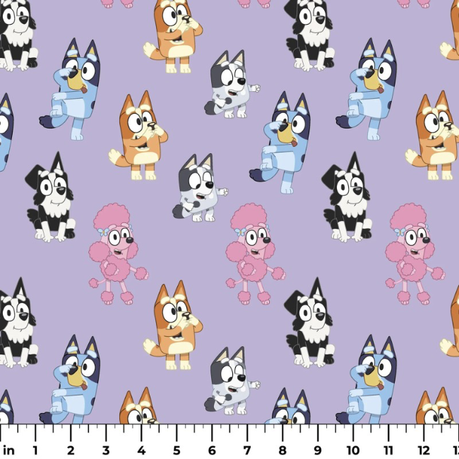 Disney Junior Bluey & Friends Playful Party Purple Fabric | The Quilt Shop