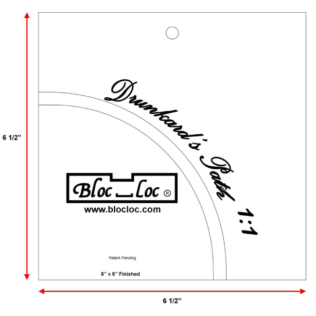 6 inch - Drunkards Path - Bloc Loc - The Quilt Shop