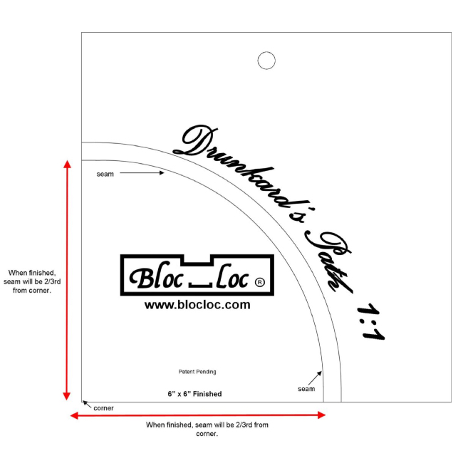 6 inch - Drunkards Path - Bloc Loc - The Quilt Shop
