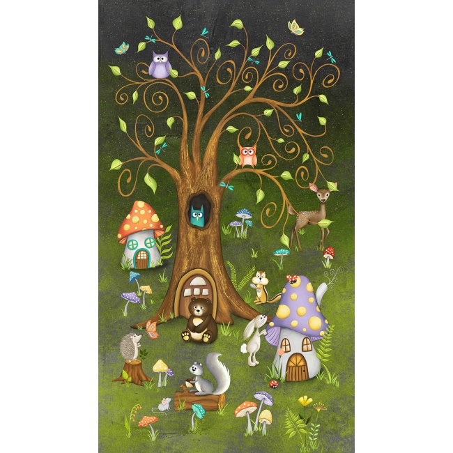 Forest Enchanted Wood Fabric Panel - Windham - The Quilt Shop