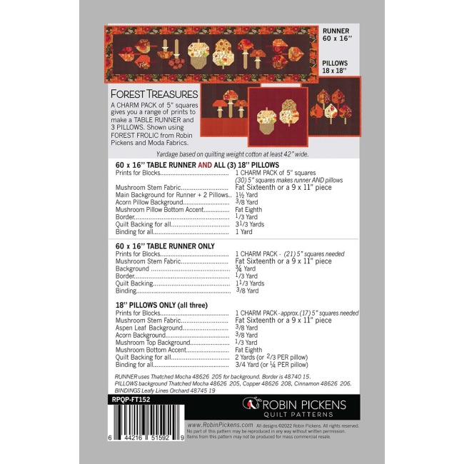 Forest Treasures Table Runner Pattern | The Quilt Shop