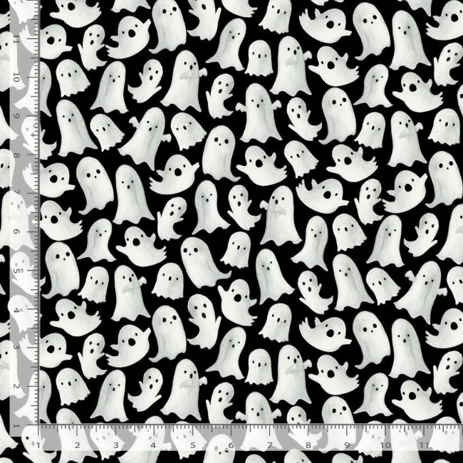 Ghost - Black - Haunted House - Halloween Fabric | The Quilt Shop