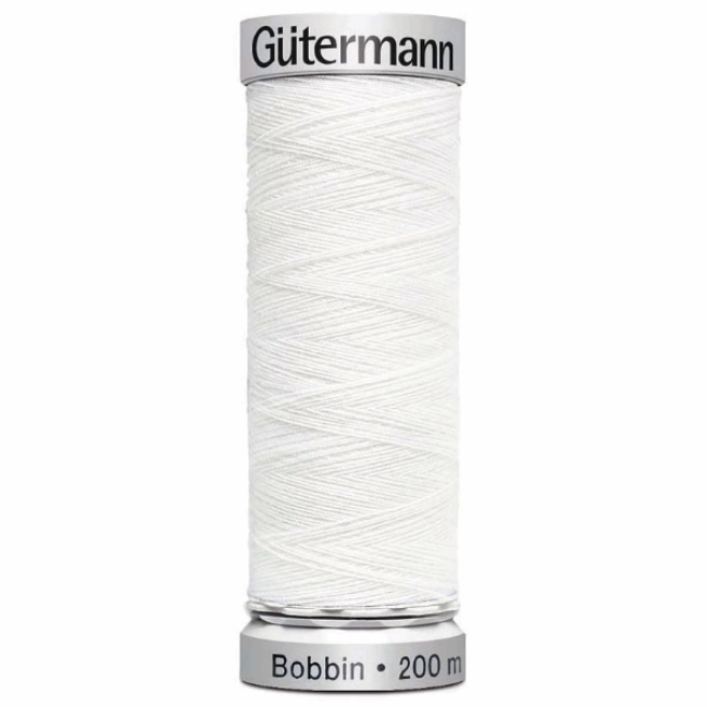 Bobbin Thread - 1001 - 200m - Gutermann - The Quilt Shop
