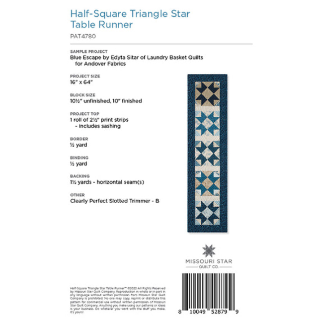 Missouri Star - Half Square Triangle Star - Table Runner Pattern | The ...