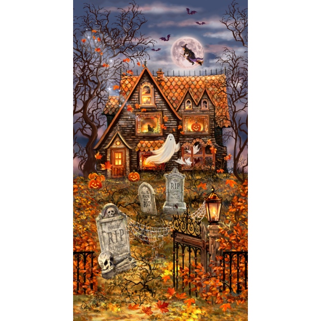 Haunted House Halloween Panel | The Quilt Shop