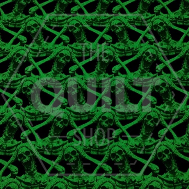 Hocus Pocus Screaming Skeleton Glow In The Dark Fabric - Half Metre ...