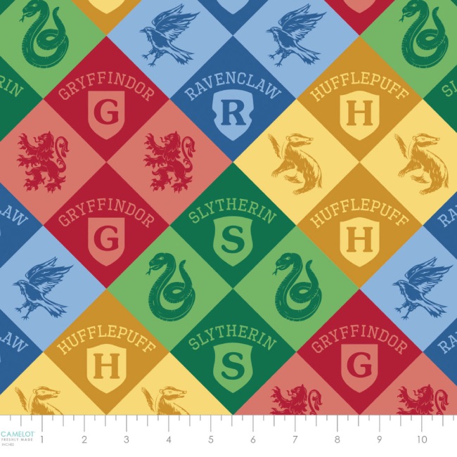 Houses Diamond Check Multi - House Champions - Harry Potter Fabric ...