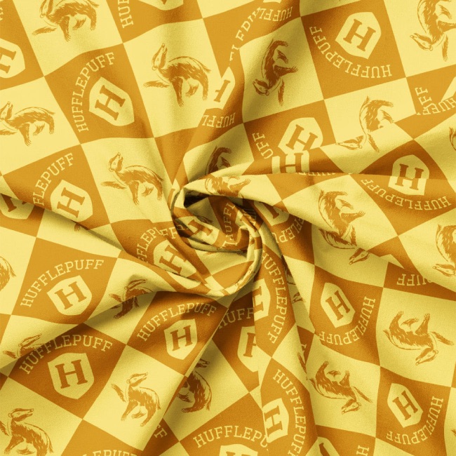 Hufflepuff Diamond Check Yellow - House Champions - Harry Potter Fabric ...
