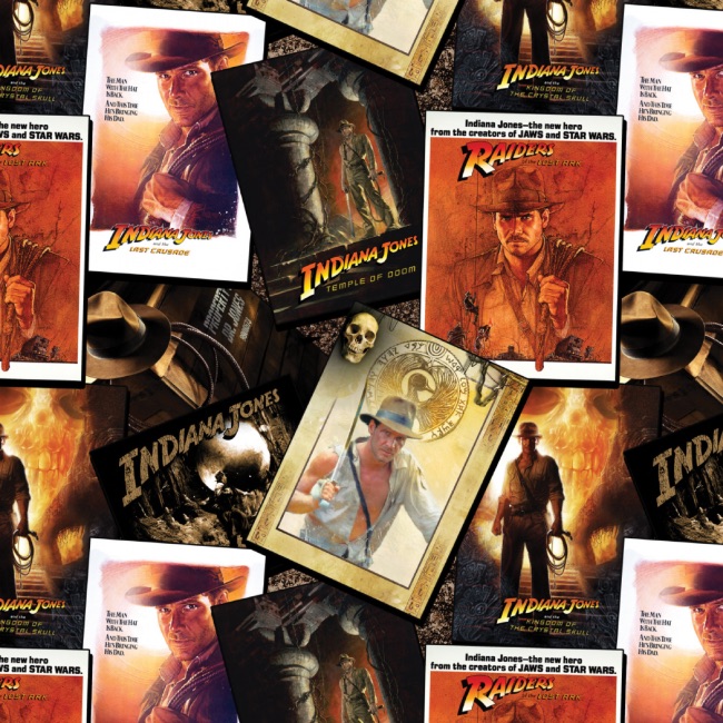 Indiana Jones Clastic Poster Stack Fabric | The Quilt Shop