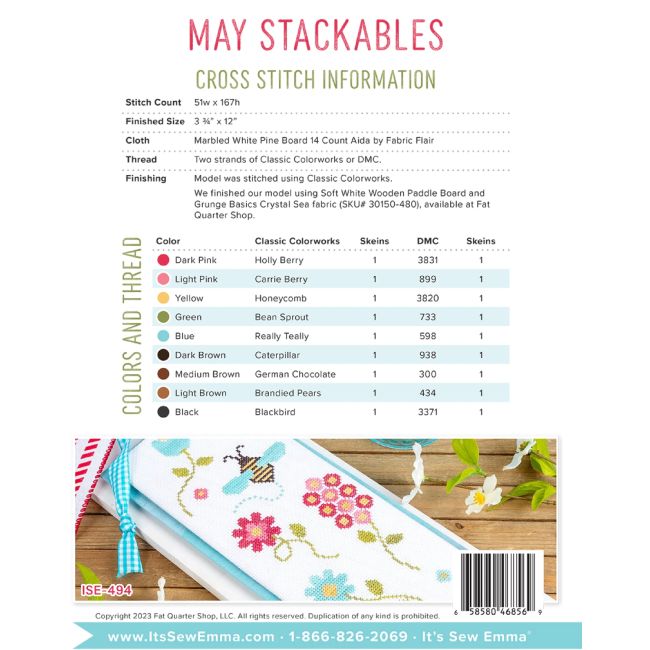 It's Sew Emma - May Stackables Cross Stitch Pattern | The Quilt Shop
