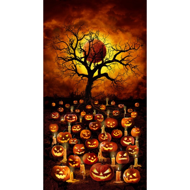 Jack O Lantern Blood Moon Fabric Panel | The Quilt Shop