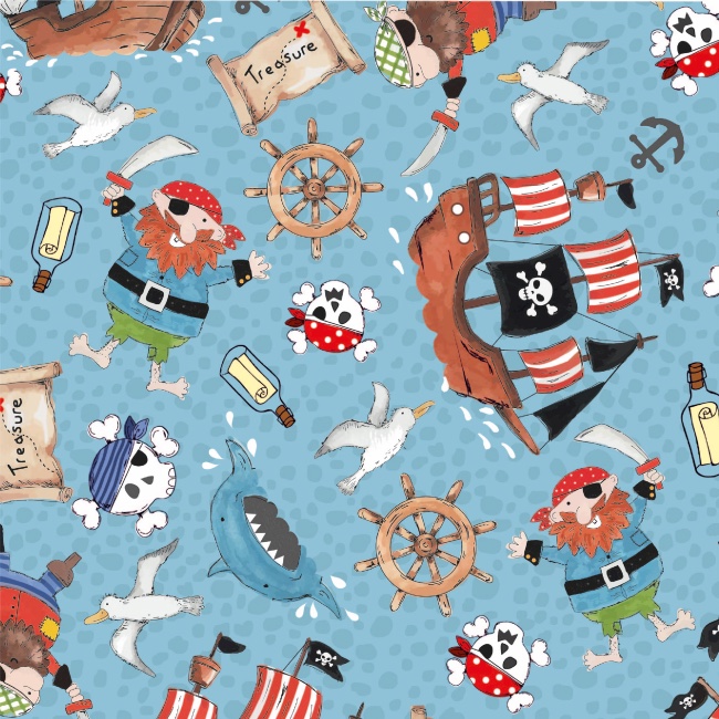 Jolly Roger Pirate Fabric - Craft Cotton Co - The Quilt Shop