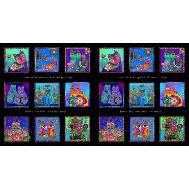 Laurel Burch - Fantasticats Squares Fabric Panel - The Quilt Shop