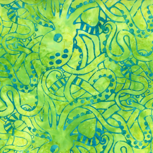 Lime Pacific Octopus - Batik Fabric - Michael Miller - The Quilt Shop