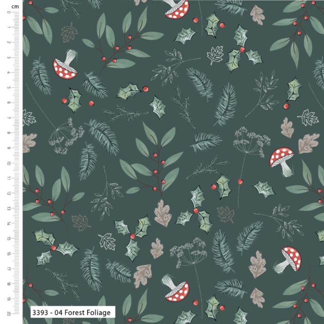 Forest Foliage - Little Red Robin - Christmas Fabric - The Quilt Shop