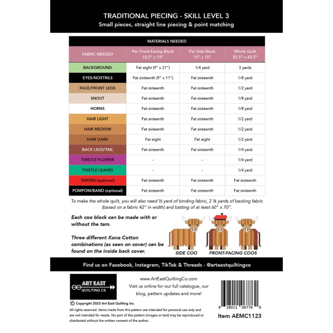 Mini Coos A Highland Cow Quilt Pattern Booklet | The Quilt Shop