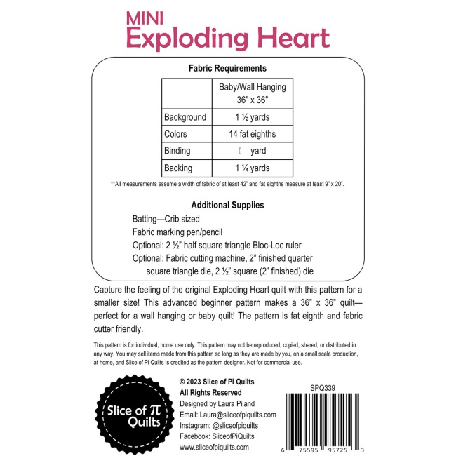 Mini Exploding Heart Quilt Pattern | The Quilt Shop