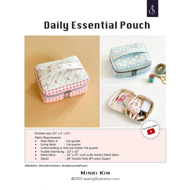 Daily Essential Pouch Pattern - Minki Kim | The Quilt Shop