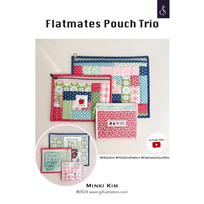 Flatmates Pouch Trio Pattern - Minki Kim | The Quilt Shop