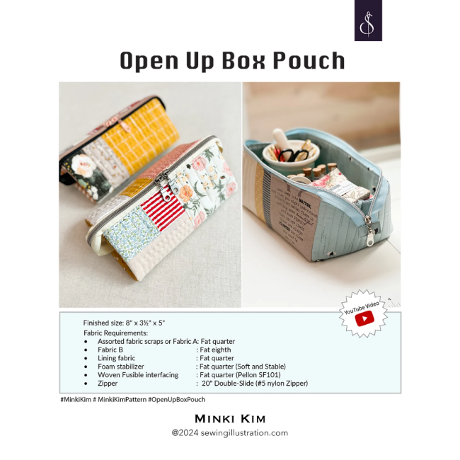 Open Up Box Pouch Pattern - Minki Kim - The Quilt Shop