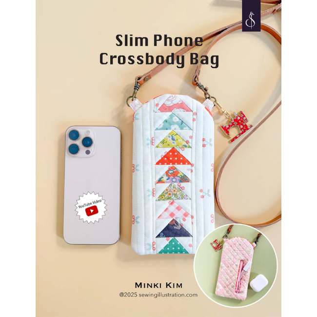 Slim Phone Crossbody Bag Pattern - Minki Kim - The Quilt Shop