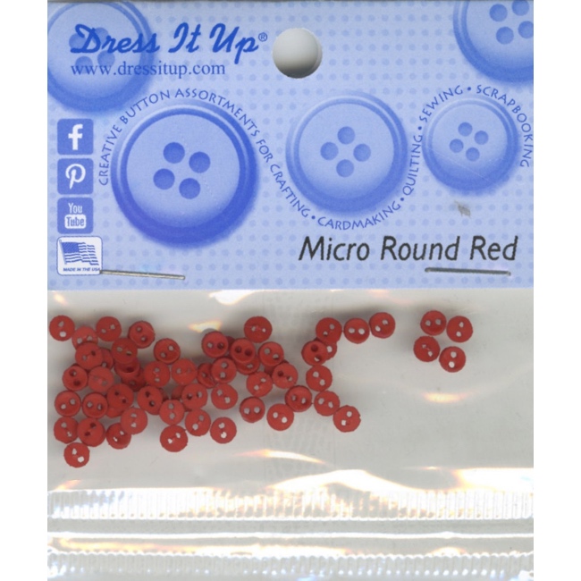 Micro Round Red Buttons | The Quilt Shop