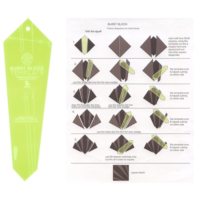 Missouri Star Burst Block Template - The Quilt Shop